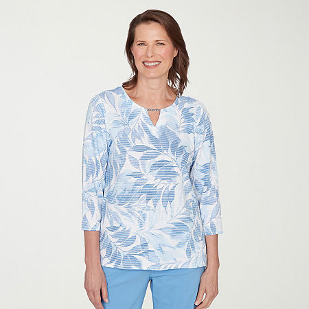 Click here for Alfred Dunner St Augustine Womens Keyhole Neck 3/4... prices