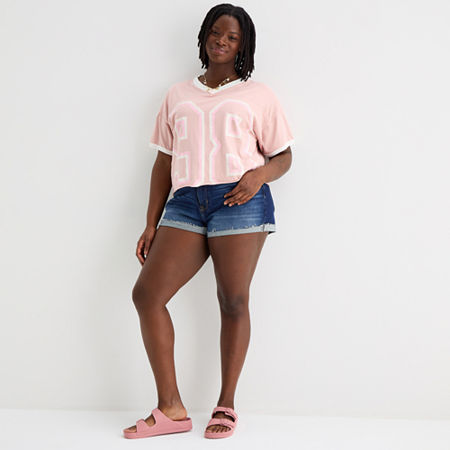 Click here for Arizona Curvy Womens Mid Rise Juniors Denim Short... prices