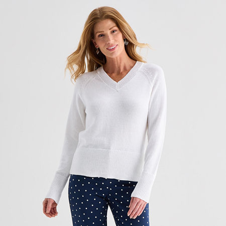 Click here for Liz Claiborne Womens V Neck Long Sleeve Pullover S... prices