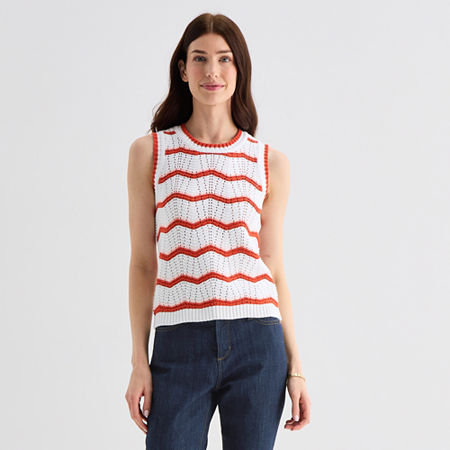 Click here for St. Johns Bay Womens Crew Neck Sleeveless Chevron... prices