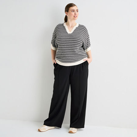 Click here for Stylus Womens Plus Wide Leg Mid Rise Trouser  2x... prices