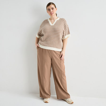 Click here for Stylus Womens Plus Wide Leg Mid Rise Trouser  1x... prices