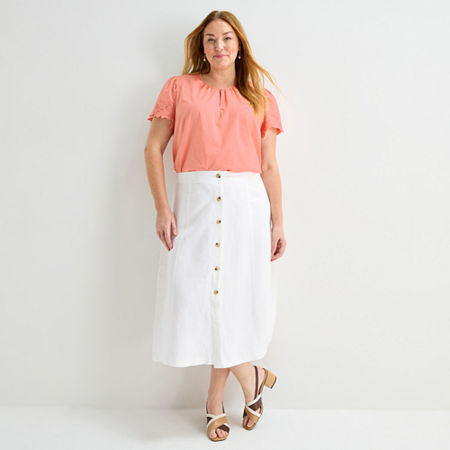 Click here for Liz Claiborne Womens Plus Midi Full Skirt  20w  Wh... prices