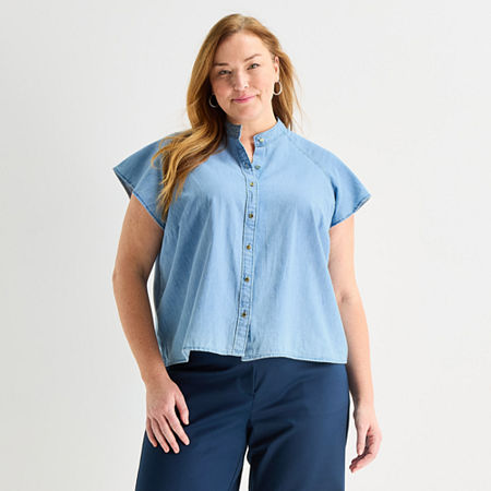 Click here for Liz Claiborne Womens Plus Mock Neck Short Sleeve B... prices