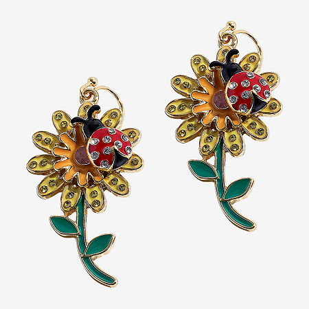 Click here for Mixit Spring Ladybug Womens Flower Drop Earrings... prices