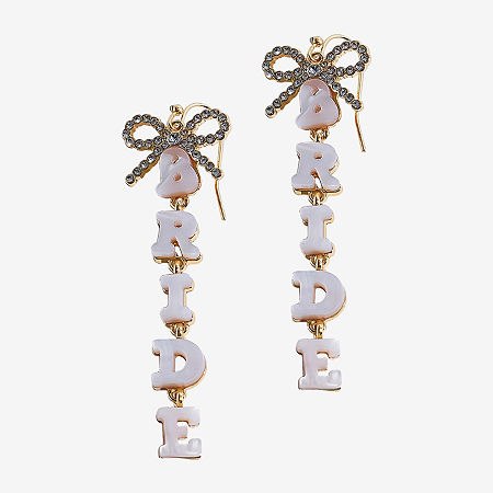 Click here for Mixit Bridal Linear Womens Bow Drop Earrings  One... prices