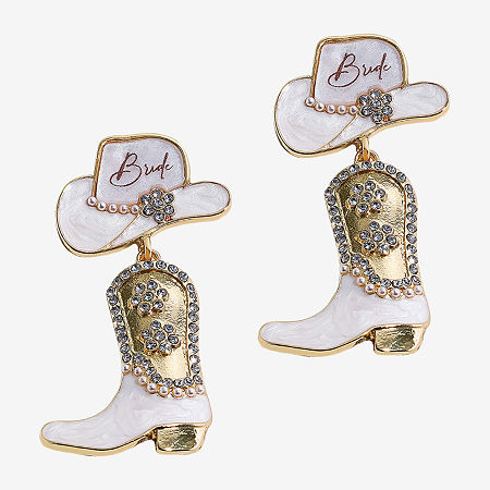 Click here for Mixit Bride Cowboy Hat & Boot Womens Drop Earrings... prices