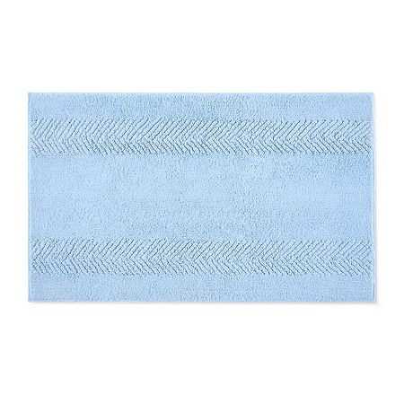 Fieldcrest Luxury Cotton Bath Rug  One Size  Blue