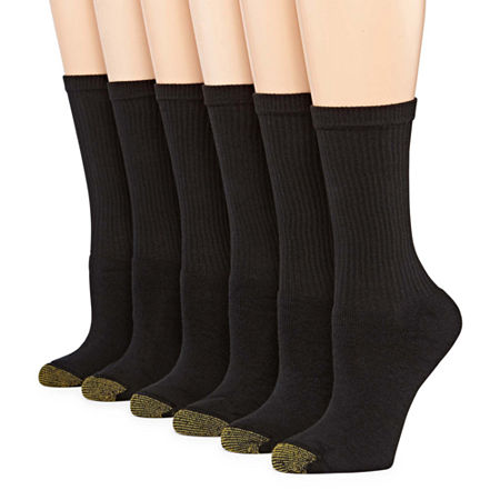 Click here for Gold Toe Sport Womens 6 Pair Crew Socks  9-11  Bla... prices