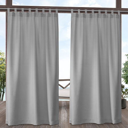 Exclusive Home Indoor Outdoor Solid Cabana Tab Top Curtain Panel Pair