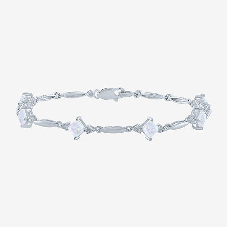 Click here for Womens Lab Created White Opal Sterling Silver Tenn... prices