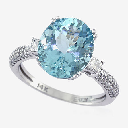 Click here for Womens Genuine Blue Aquamarine & 1/10 CT. T.W. Nat... prices