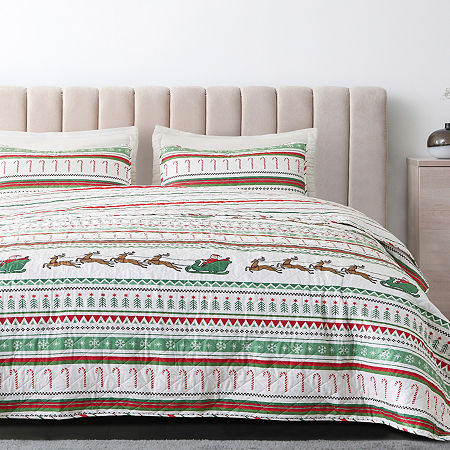 Click here for Linery Festive Christmas Reversible Quilt Set  One... prices