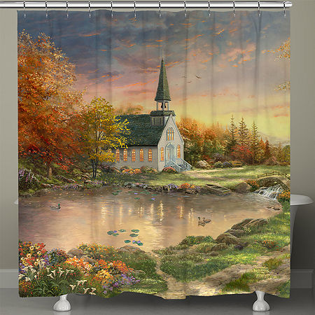 Click here for Thomas Kinkade Chapel Of Reflection Shower Curtain... prices