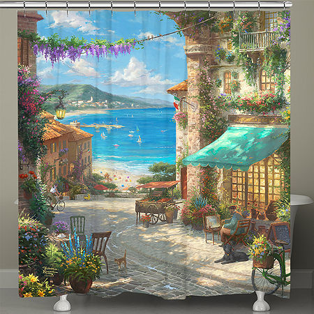 Click here for Thomas Kinkade Italian Cafe Shower Curtain  One Si... prices