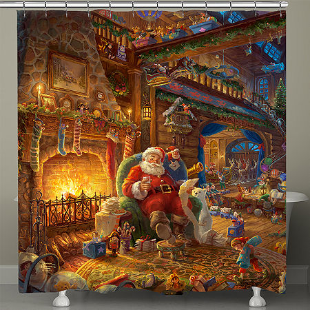 Click here for Thomas Kinkade SantaS Workshop Shower Curtain  One... prices