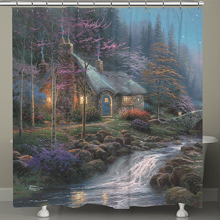 Click here for Thomas Kinkade Twilight Cottage Shower Curtain  On... prices