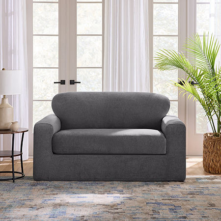 Click here for Sure Fit Cedar Stretch Loveseat Slipcover  One Siz... prices
