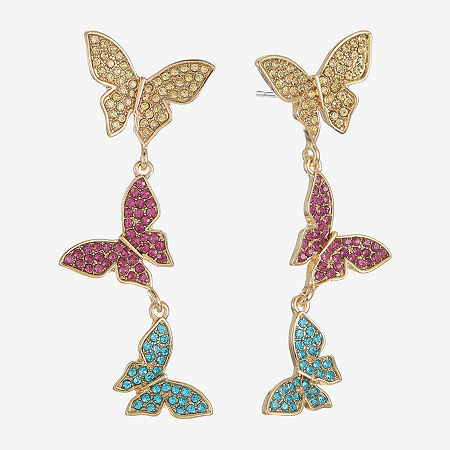 Click here for Bijoux Bar Gold Tone Womens Glass Butterfly Hypoal... prices