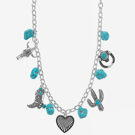 Click here for Bijoux Bar Silver Tone Western Womens Turquoise He... prices