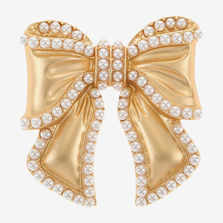 Click here for Bijoux Bar Gold Tone Brooch  One Size  White prices