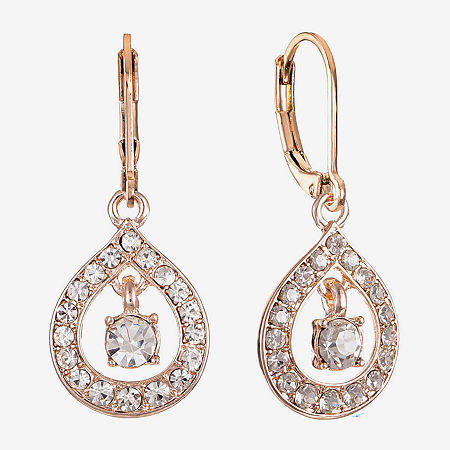 Click here for Monet Jewelry Rose Tone Womens Glass Drop Earrings... prices