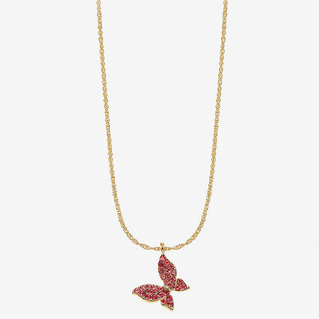 Click here for Monet Jewelry Gold Tone Womens Pink Glass Butterfl... prices