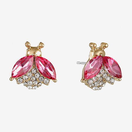 Click here for Monet Jewelry Gold Tone Ladybug Pink Glass 10mm St... prices