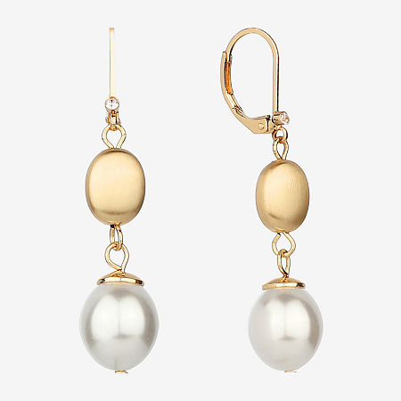 Click here for Monet Jewelry Gold Tone Womens Simulated Pearl Dro... prices