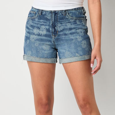 Arizona Curvy Womens High Rise Denim Short-Juniors - JCPenney