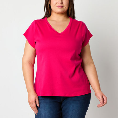 Click here for Liz Claiborne Womens V Neck Short Sleeve Plus T-Sh... prices