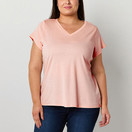 Click here for Liz Claiborne Womens Plus V Neck Short Sleeve T-Sh... prices