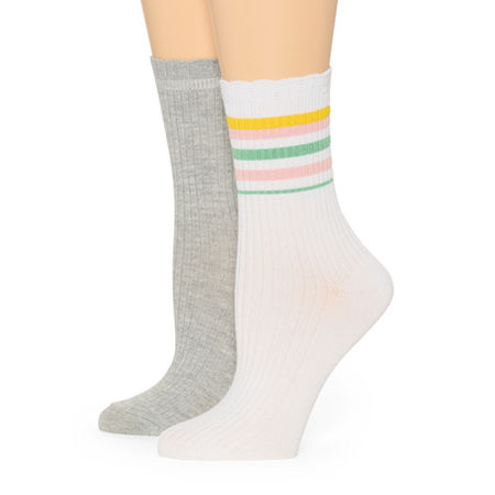 Click here for Arizona Ruffle Womens 2 Pair Crew Socks  4-10  Whi... prices