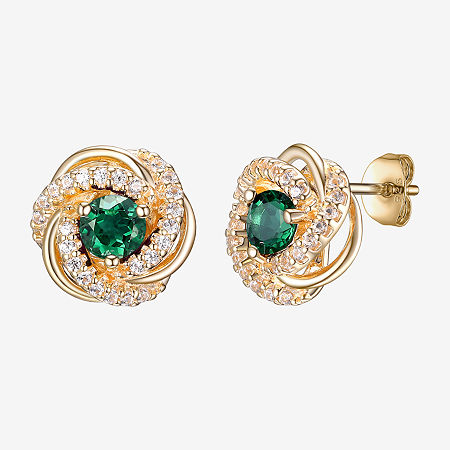 Click here for Lab Created Green Quartz 18K Gold Over Silver 15.5... prices