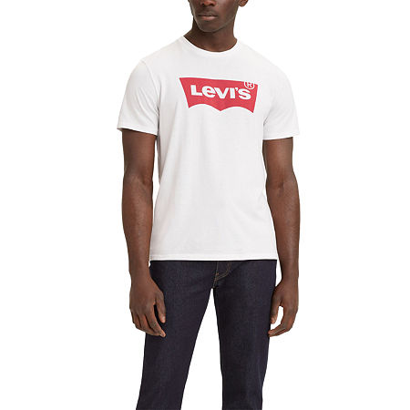 Levis Mens Graphic Logo Batwing Short Sleeve T-shirt - White