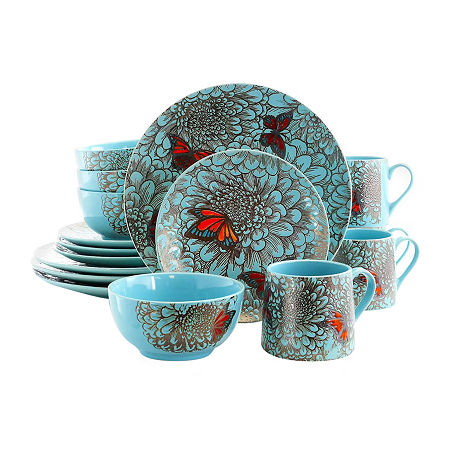 Click here for Elama Butterfly Garden 16-pc. Stoneware Dinnerware... prices