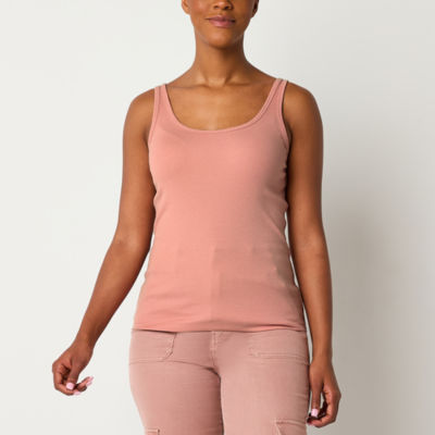 a.n.a Womens U Neck Sleeveless Ribbed Tank Top, Color: Desert Sand ...