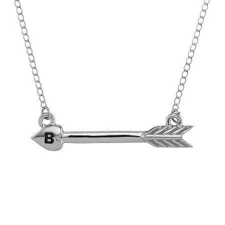 Click here for Personalized 14K White Gold Initial Arrow Pendant... prices