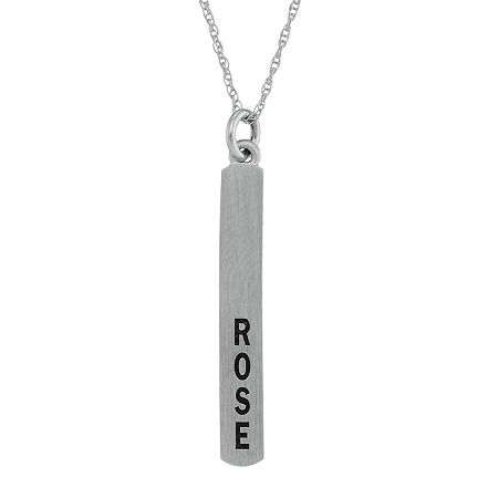 Click here for Personalized 10K White Gold Bar Name Pendant Neckl... prices