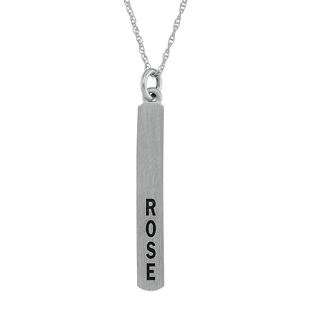 Click here for Personalized 14K White Gold Bar Name Pendant Neckl... prices