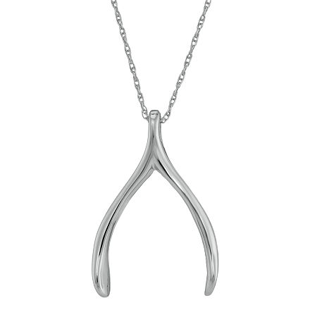Click here for Personalized 10K White Gold Engraved Name Wishbone... prices