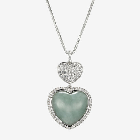 Click here for Womens Genuine Green Jade Sterling Silver Heart 18... prices