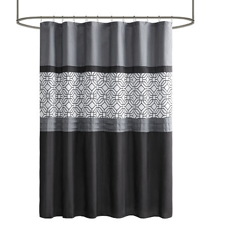 510 Design Donnell Embroidered Shower Curtain  72 x 72 - Black/grey