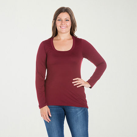 Click here for Plus Size 24/7 Comfort Apparel Long Sleeve Scoop N... prices