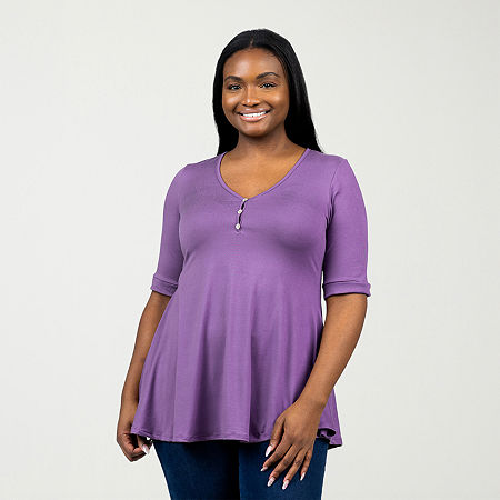 Click here for 24seven Comfort Apparel Plus Womens V Neck Elbow S... prices