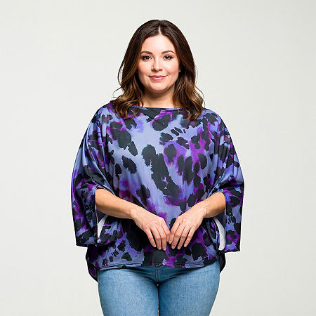 Click here for 24seven Comfort Apparel Plus Size Purple Animal Pr... prices