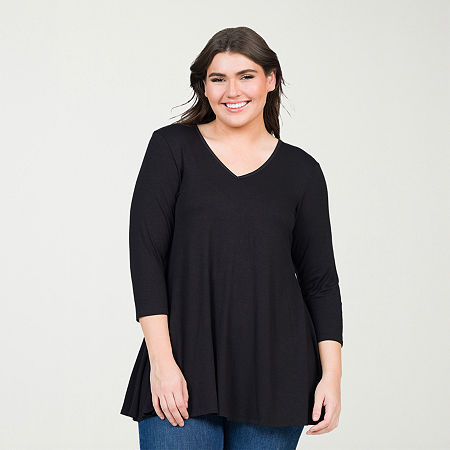 Click here for Plus Size 24/7 Comfort Apparel 3/4 Sleeve V-Neck T... prices