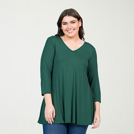 Click here for Plus Size 24/7 Comfort Apparel 3/4 Sleeve V-Neck T... prices