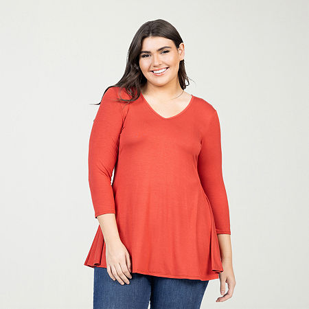 Click here for Plus Size 24/7 Comfort Apparel 3/4 Sleeve V-Neck T... prices