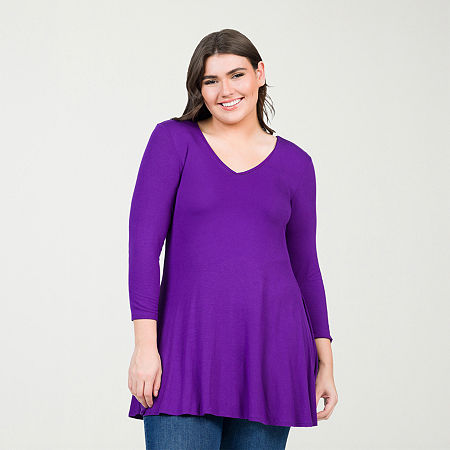 Click here for Plus Size 24/7 Comfort Apparel 3/4 Sleeve V-Neck T... prices